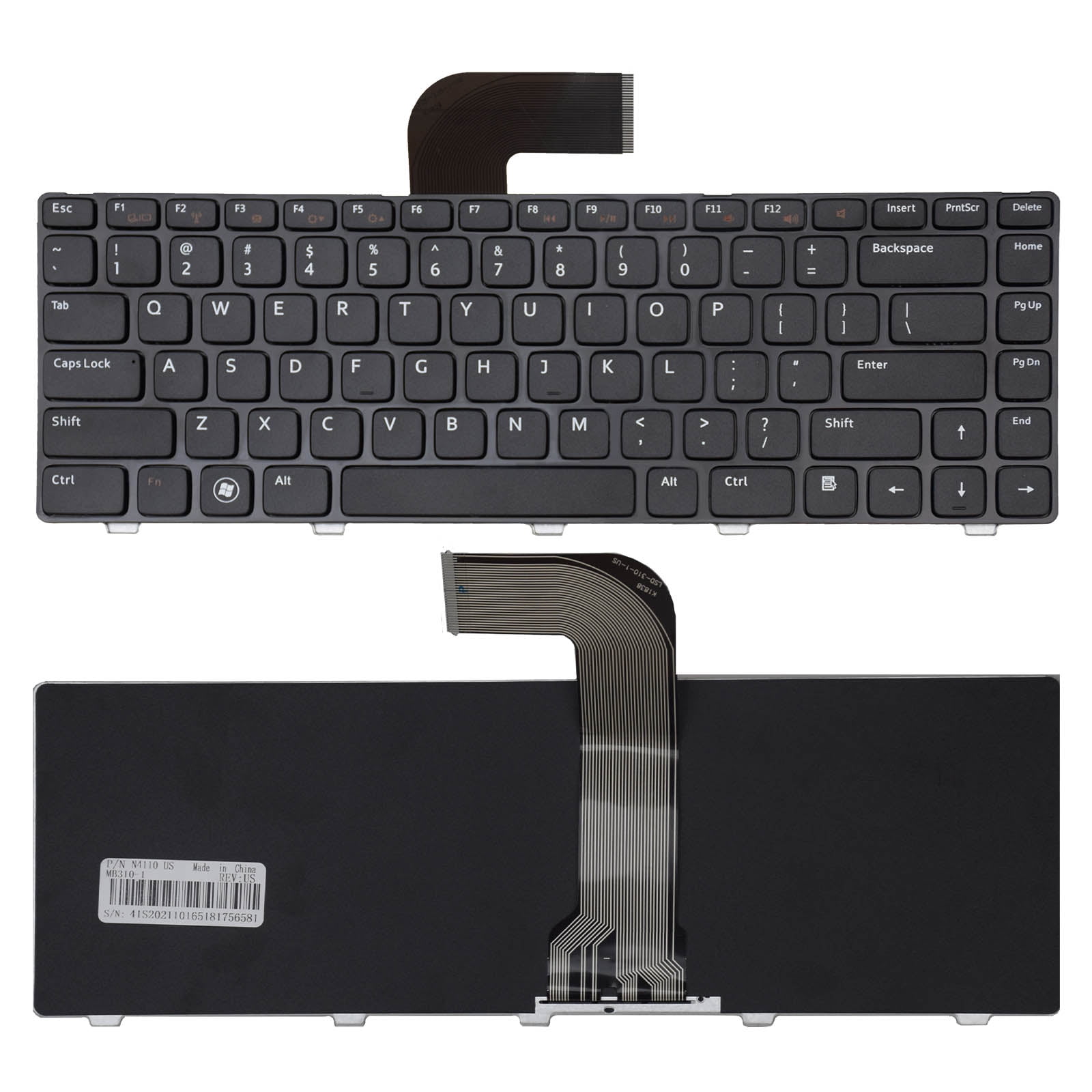 Sunmall Laptop Keyboard for Dell Inspiron 14R N4110 N4120 M4110 N4050 ...