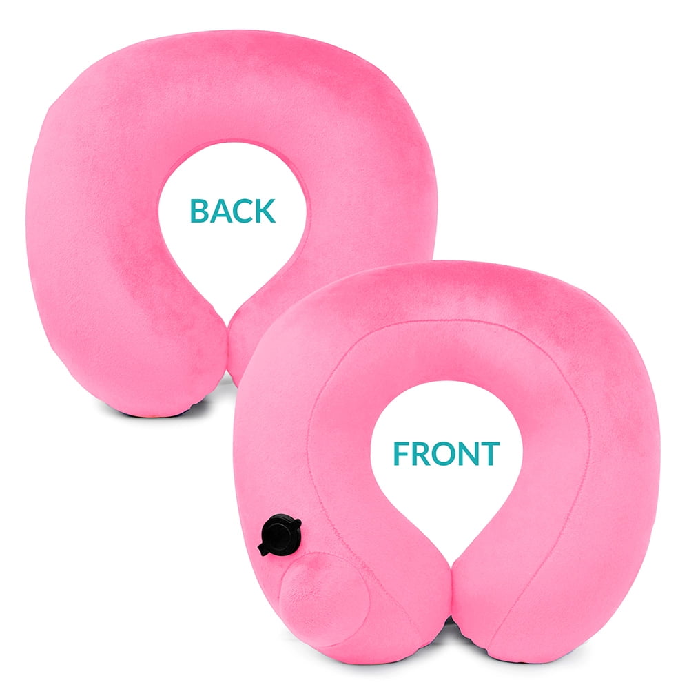 Inflatable Air Pump Travel Neck Pillow Comfortable U-Shape Airplane ...