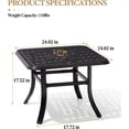 Cast Aluminum Patio Side Table Outdoor Square Anti-Rust Small Table ...