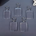Acrylic Photo Frame Keychain with Iron Split Key Rings Rectangle Clear ...