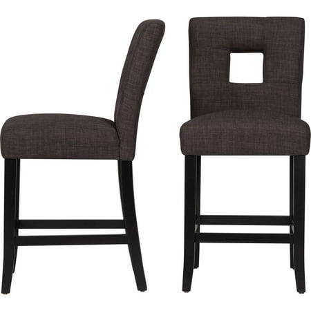 Weston Home Keyhole Counter Height Upholstered Chair with Black Wood ...