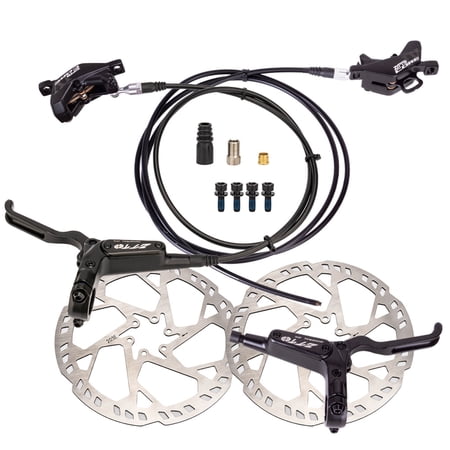 4-Piston MTB Hydraulic Brake Caliper Set with 160180203mm Disc Rotors ...