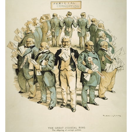 Corruption: Cartoon, 1889. /N"The Great Judicial Ring": An 1889 ...