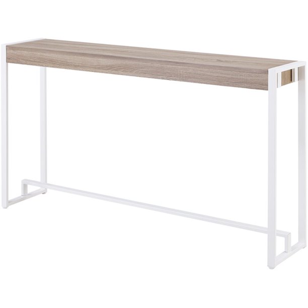 Maklaine Engineered Wood Top Console Table in Mocha Gray and White ...