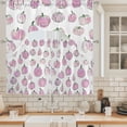 3 Pieces Swag Kitchen Curtains Set, Pink Pumpkins Fall Valance Swag ...