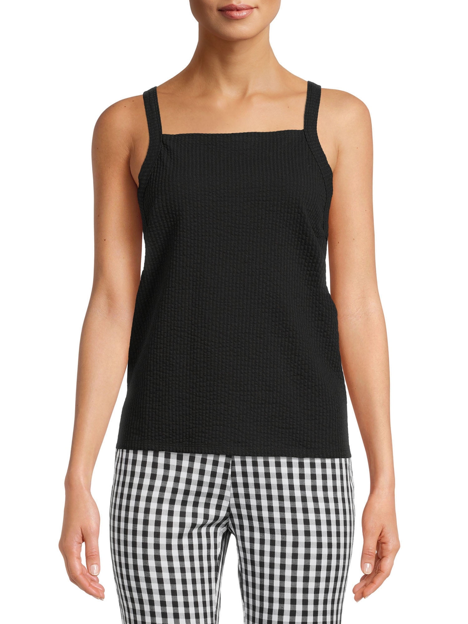 Time and Tru Women's Square Neck Tank Top - Walmart.com