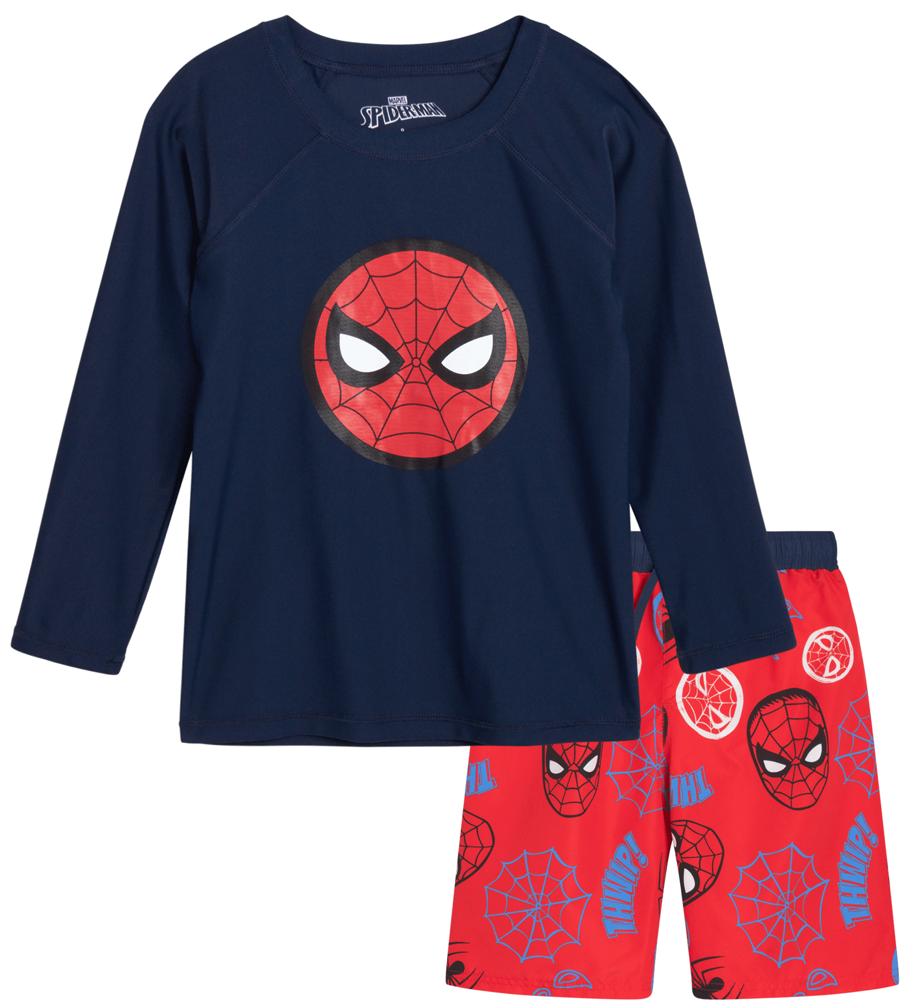 Marvel Boys’ Spider-Man Rash Guard Set – Kids Spidey Swim Shirt and ...