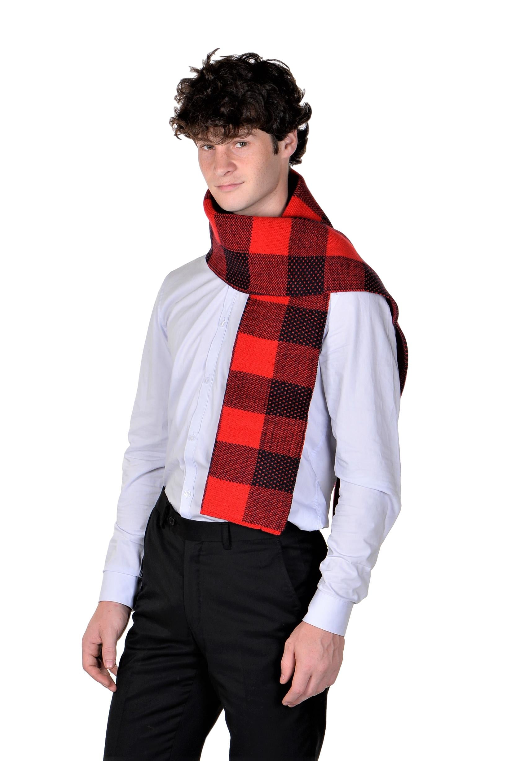RWB Men's Big Plaid Cold Weather Long Scarf Red Navy - Walmart.com