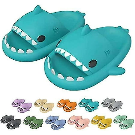 Cloudy Shark Slides, Cloud Sharks, 2022 Summer Cute Shark Slippers For Women And Men-Light Blue ...