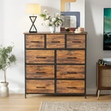 NiamVelo 9-Drawer Fabric Dresser, Storage Tower Tall Chest Organizer ...