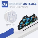 FUNCOO PLUS Toddler Boys Canvas Sneakers, Black Dinosaur Print, Size 11 ...