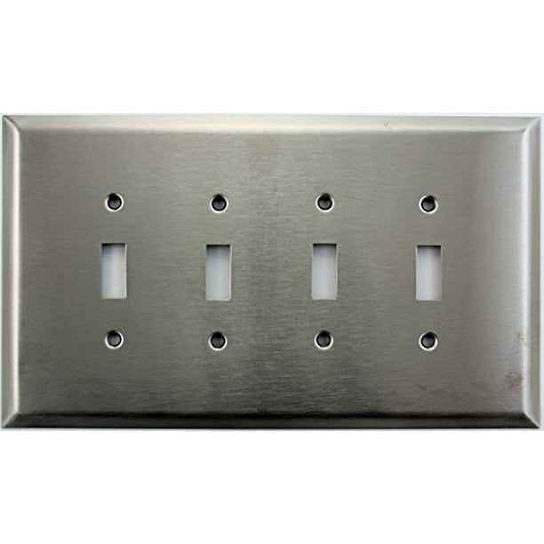 Over Sized Jumbo Satin Stainless Steel 4 Gang Cover Wall Plate - 4 ...