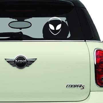 Alien Head White SCI-FI/Comics/Games Automotive Decal/Bumper Sticker ...