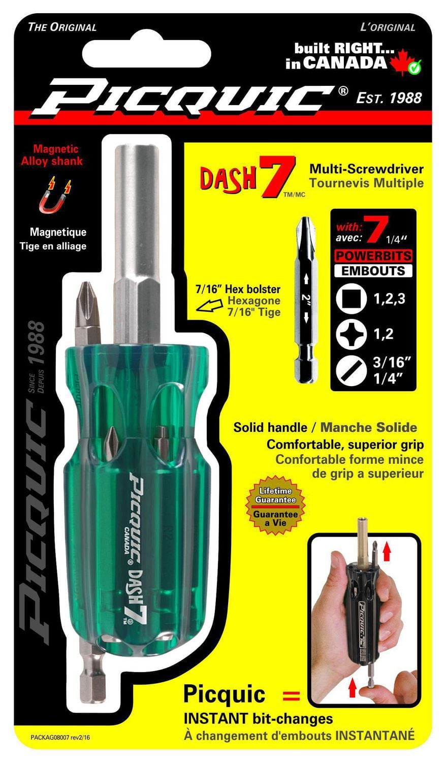 Dash 7 Screwdriver, Picquic’s mid-size multi bit screwdriver with ...
