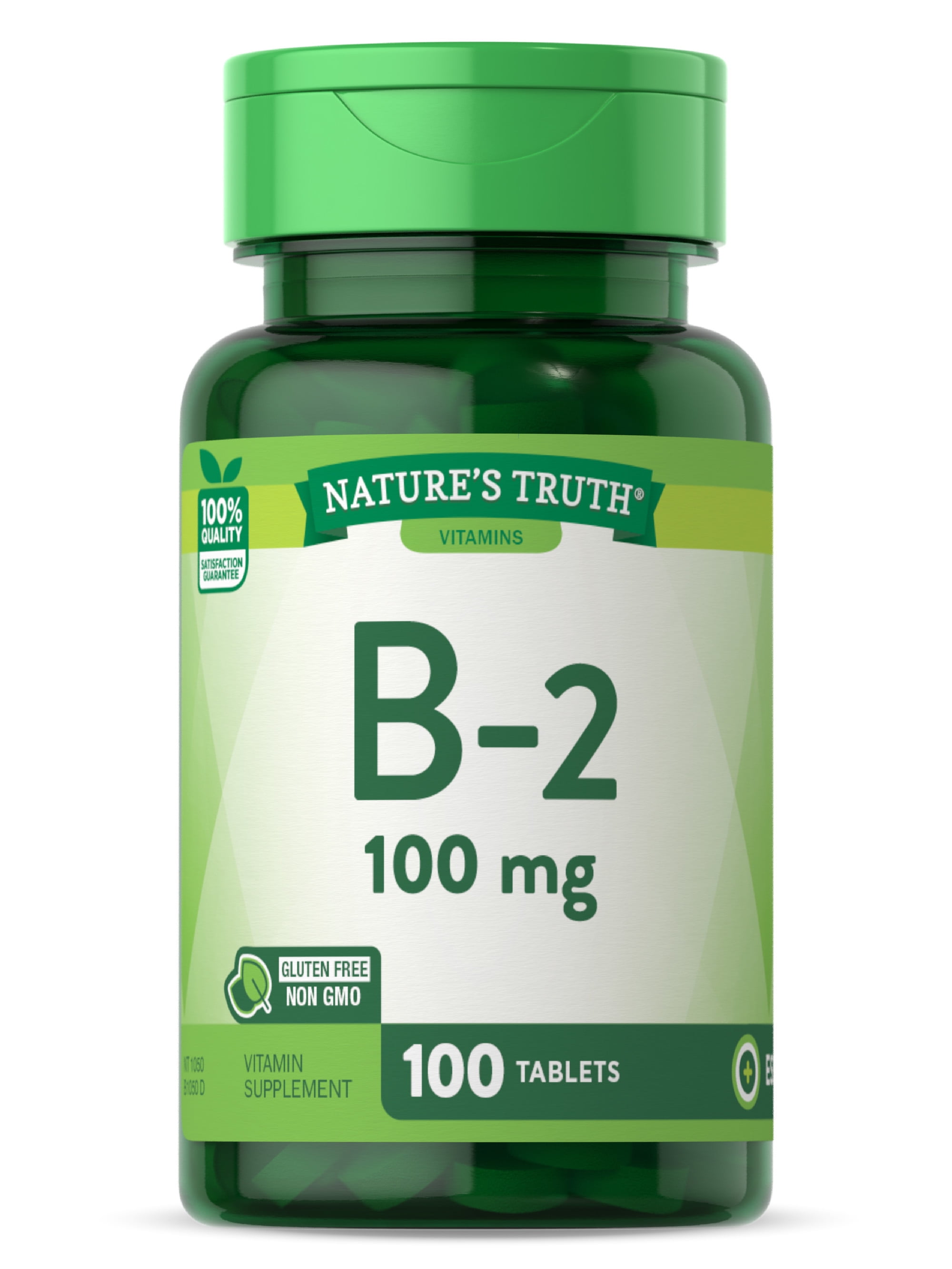 Nature's Truth B2 Vitamin 100mg | 100 Tablets | Vegetarian, Non-GMO ...