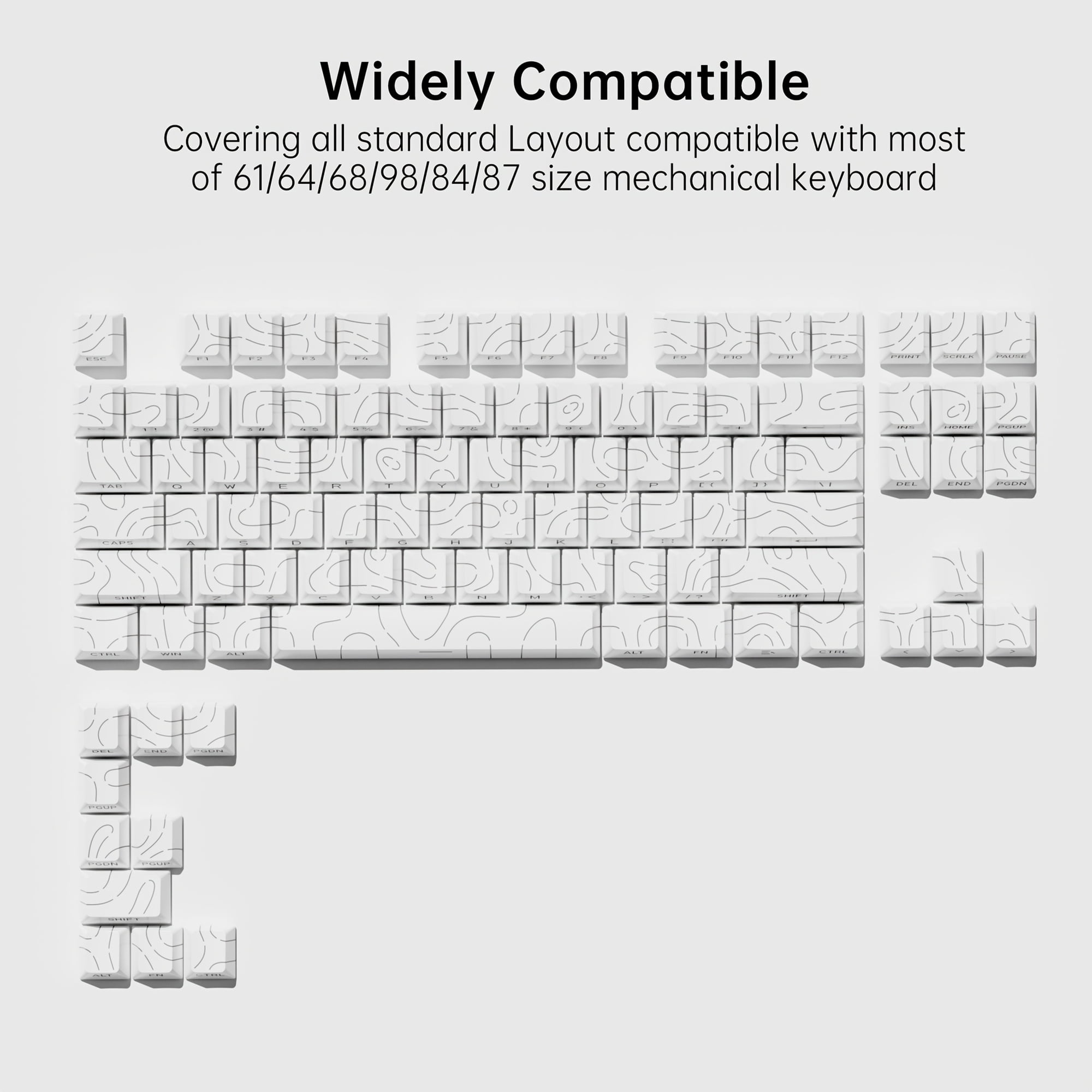 Click here for Unbranded Keycaps Featuring A Black And White Crac... prices