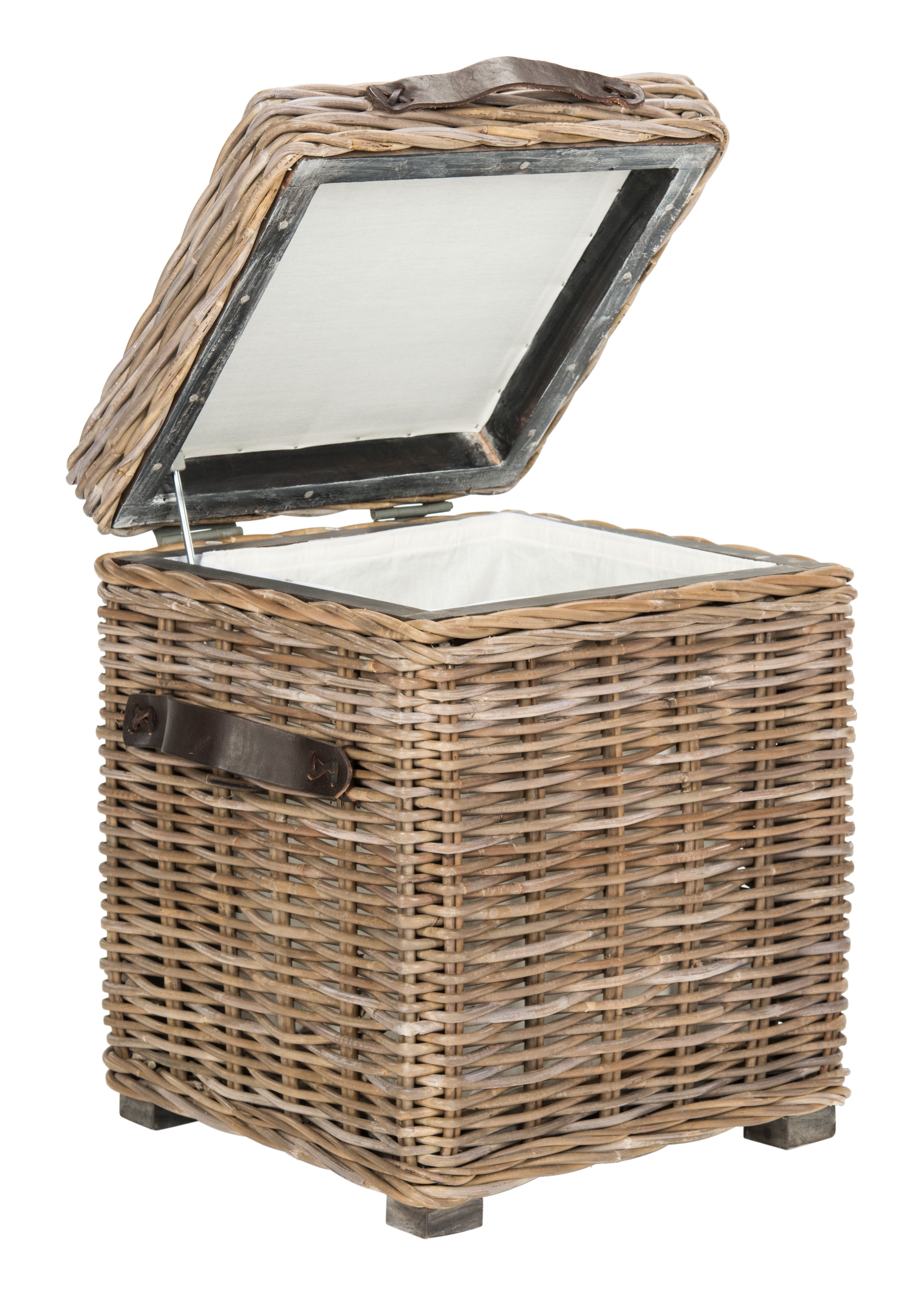 Safavieh Merlie Nautical Rattan Storage Trunk with Side Handle ...