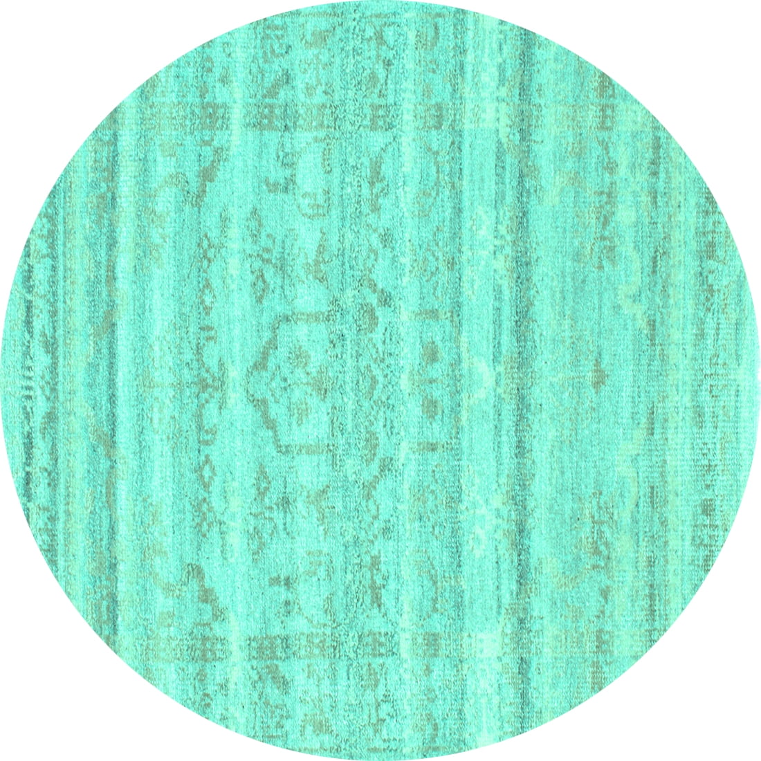 Ahgly Company Indoor Round Solid Turquoise Blue Modern Area Rugs, 5 ...