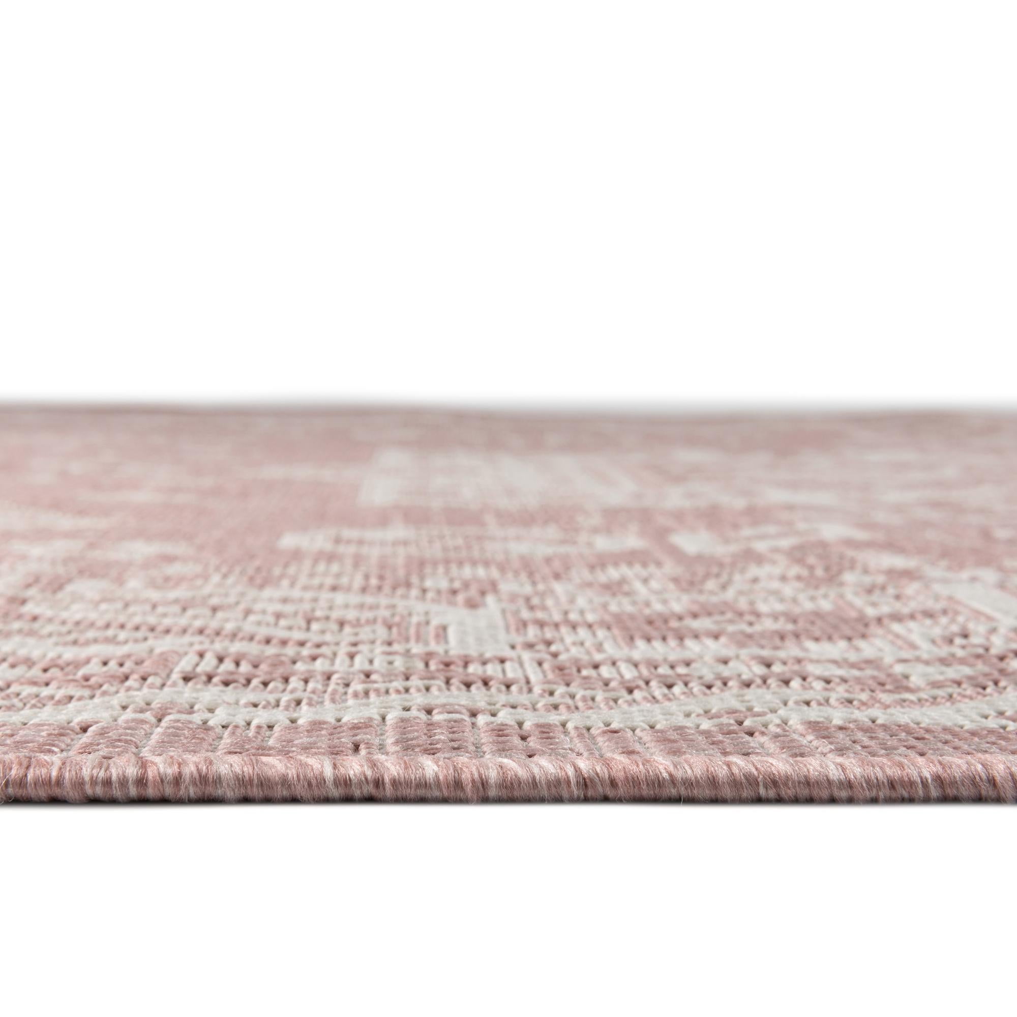 Rugs.com Outdoor Aztec Collection Rug – 3' x 5' Pink Flatweave Rug ...