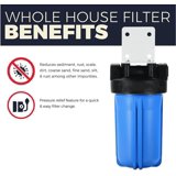 Dual Big Blue Water Filter System + Bracket (10"x4.5") - 1" Ports ...