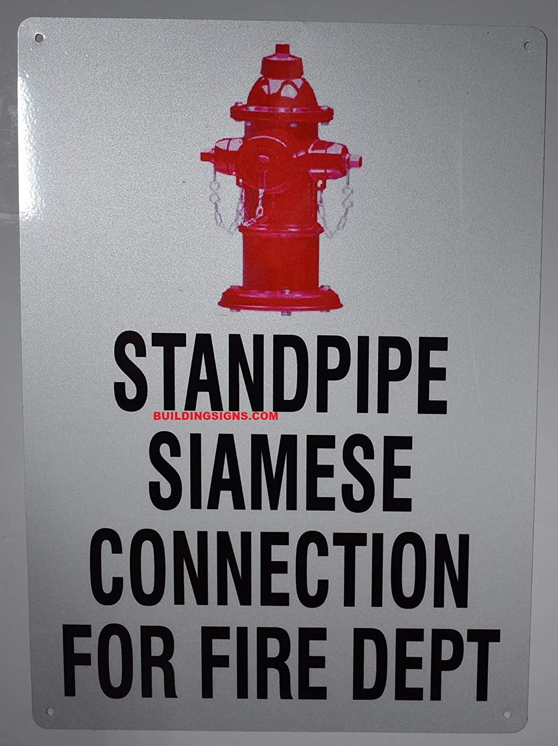 Standpipe Siamese Connection for FIRE DEP Sign with Image, Engineer ...