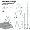 COPOOLIFE Ladder, A Frame 5 Step Ladder Telescoping Ladder, 19 Ft Reach ...