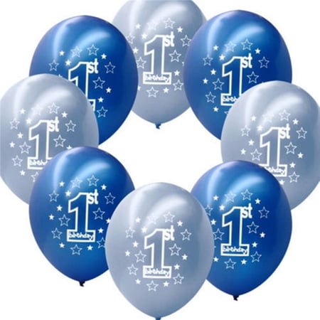 11" Blue Boy 1st Balloon Birthday Party Pearlised Latex Printed Number ...