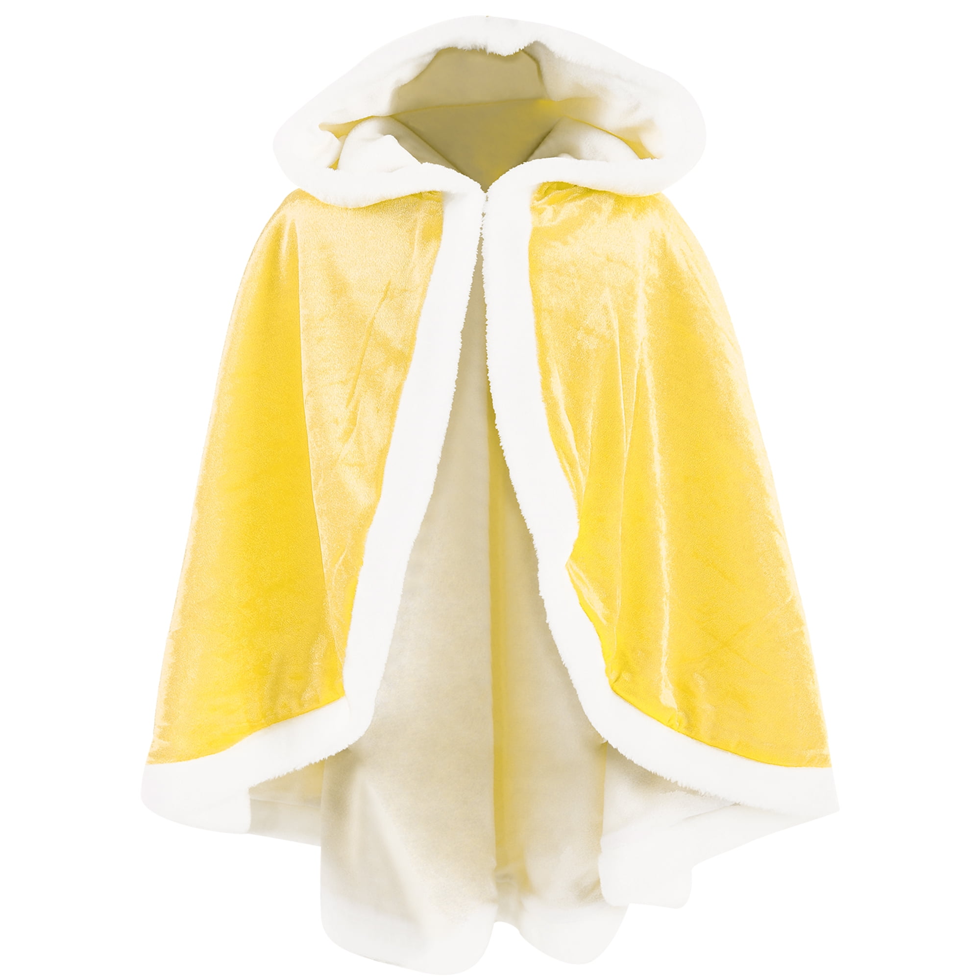 IKALI Girls Princess Hooded Cape Costume, Dress up Yellow Cloak for ...