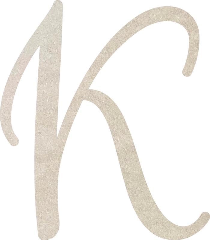Unfinished MDF Letter K, Paintable 20'' Tall Small Wood Letter Love Is ...
