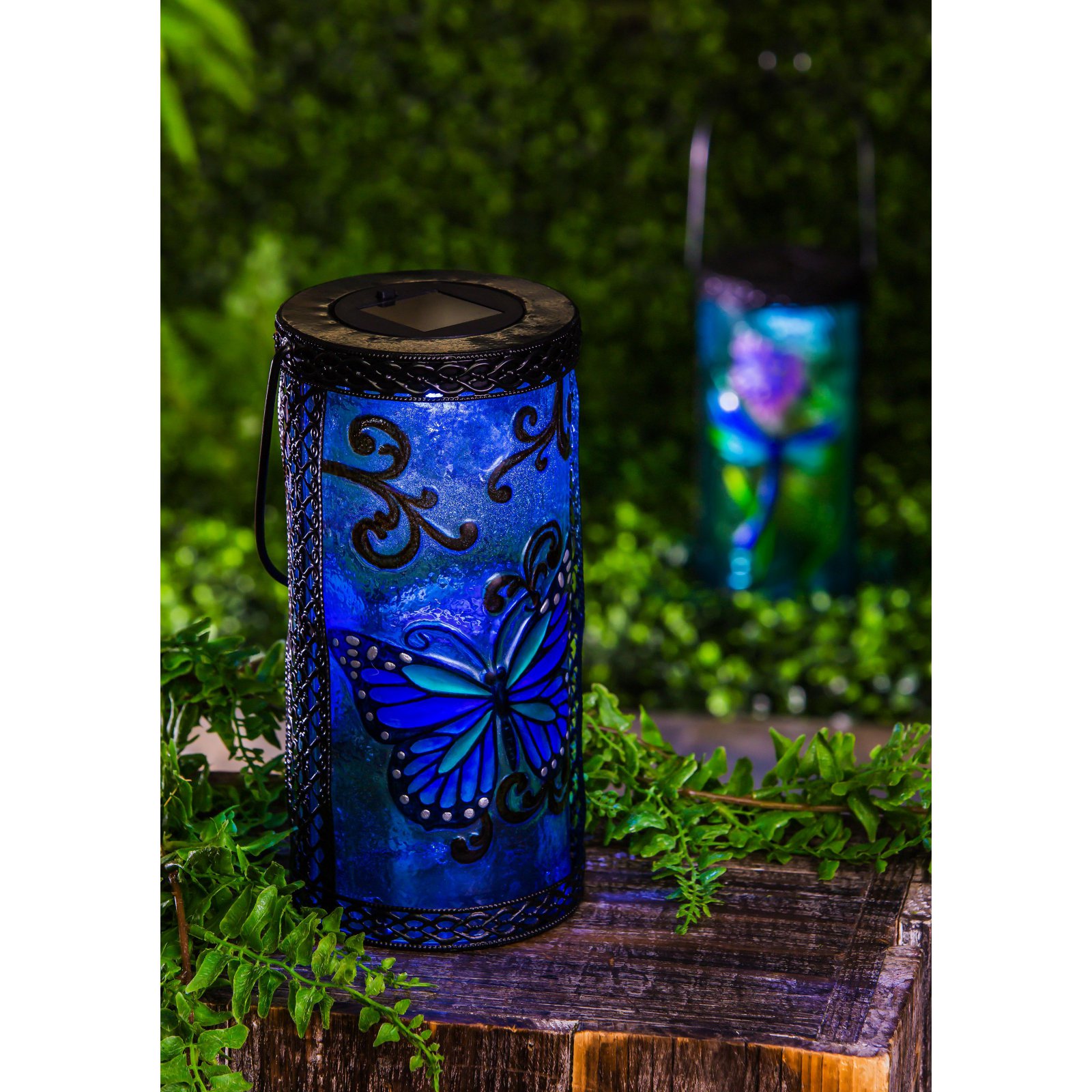 Evergreen Enterprises LED Solar Butterfly Scroll Hanging Lantern ...