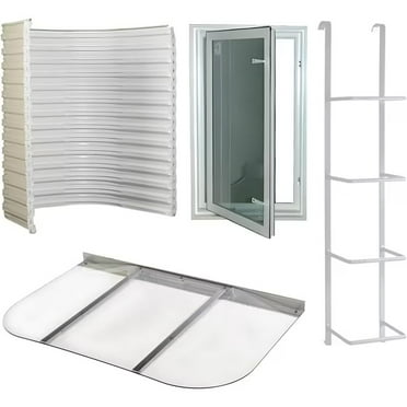Quick-Ship Tuffwell Metal Heavy-Duty Window Well (White, 42" W x 36" P ...