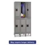 Tennsco Double Tier Locker with Legs, Triple Stack, 36w x 18d x 78h ...