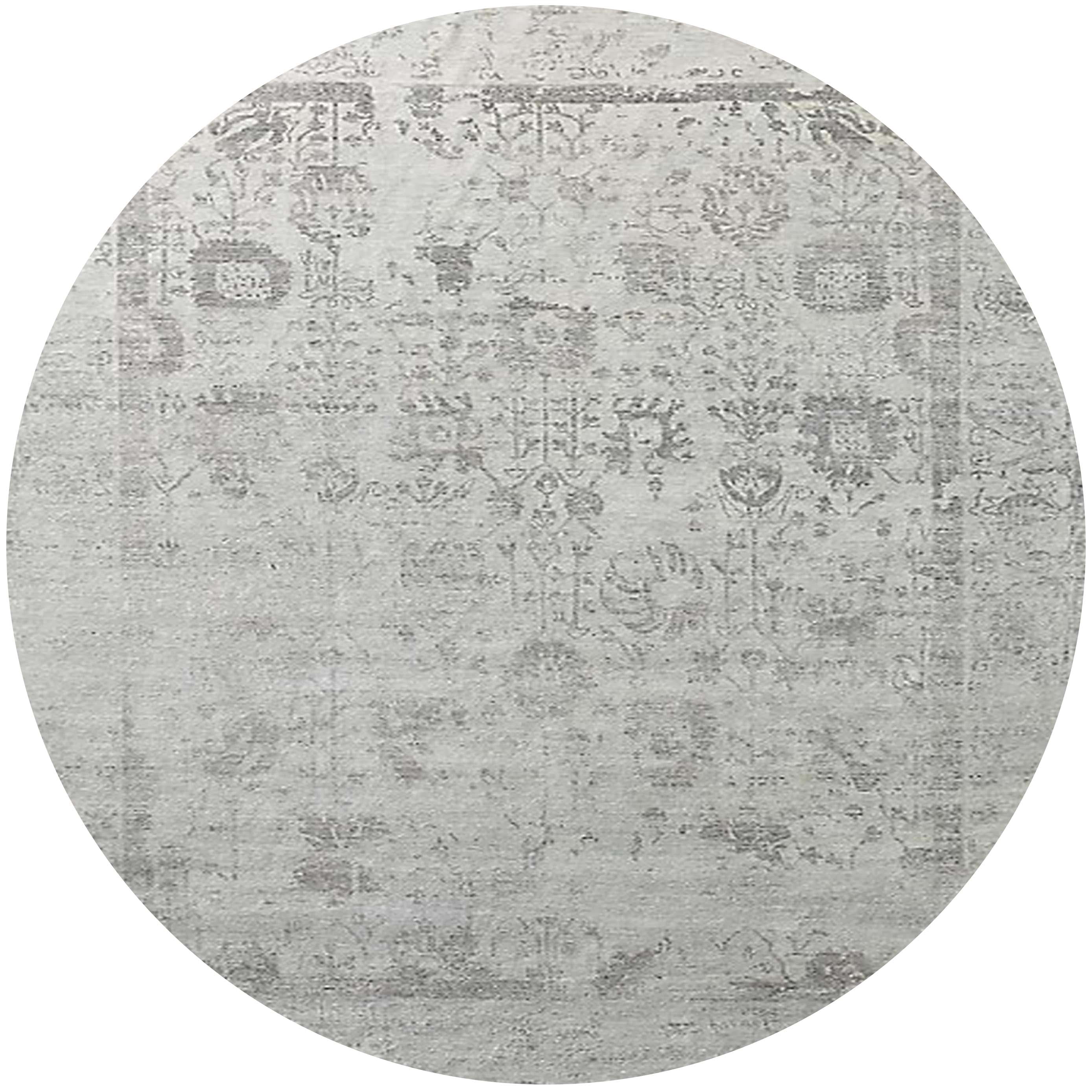 Ahgly Company Machine Washable Indoor Round Industrial Modern Pale ...