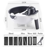 New 9 in 1 Multifunction Magic Rotate Vegetable Cutter with Drain ...