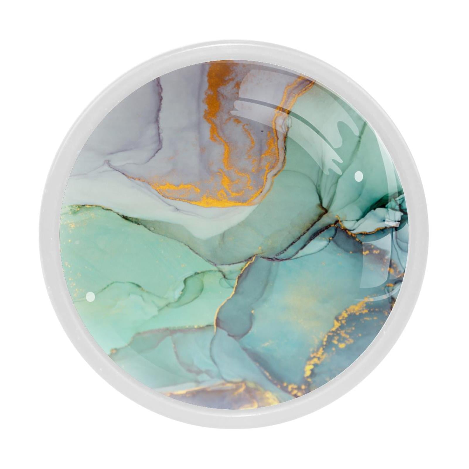 4 Pcs Marble Texture Knobs for Kitchen Cabinet Cupboard Dresser ...