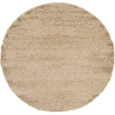 Unique Loom Round Solid Print Modern Area Rugs, Off-White - Walmart.com