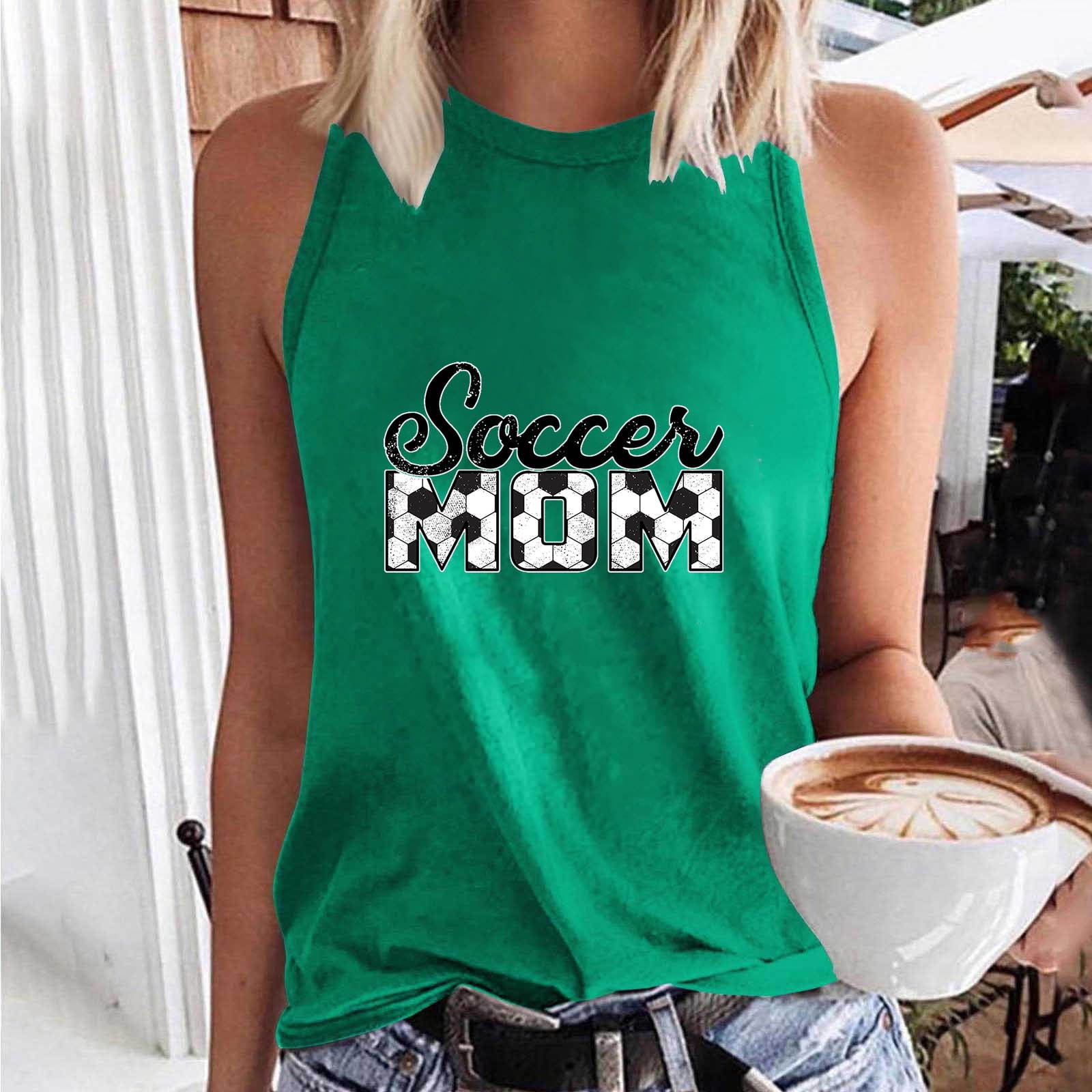 Click here for Meichang Womens Soccer Mom Tank Tops Funny Footbal... prices