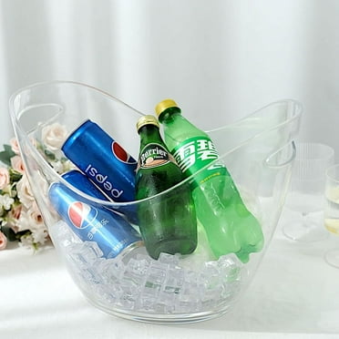 PASUTEWEL Large 8L Clear Acrylic Ice Bucket for Outdoor Entertaining ...
