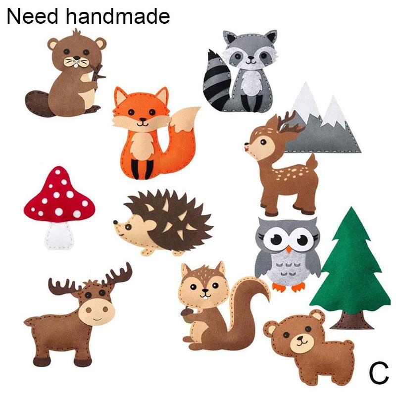 Woodland Animals Craft Kit Forest Creatures Diy Sewing Felt Plush ...