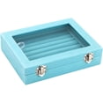 Velvet Glass Jewelry Display Storage Box Ring Earrings Jewelry Box Ring ...