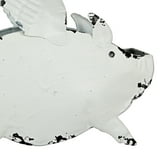 Zeckos White Metal Flying Pig Hanging 13 and 11 inch Planters Set of 2 ...