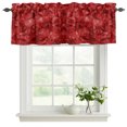Abstract Geometric 2 Panels Kitchen Valance, Red Modern Artificial ...