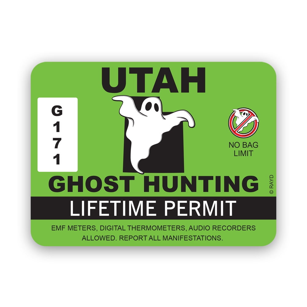 Utah Ghost Hunting Permit Sticker Decal - Self Adhesive Vinyl ...