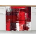 Abstract Art Cabinet Curtains 28" W x 35" L Vintage Red Gray Mottled ...