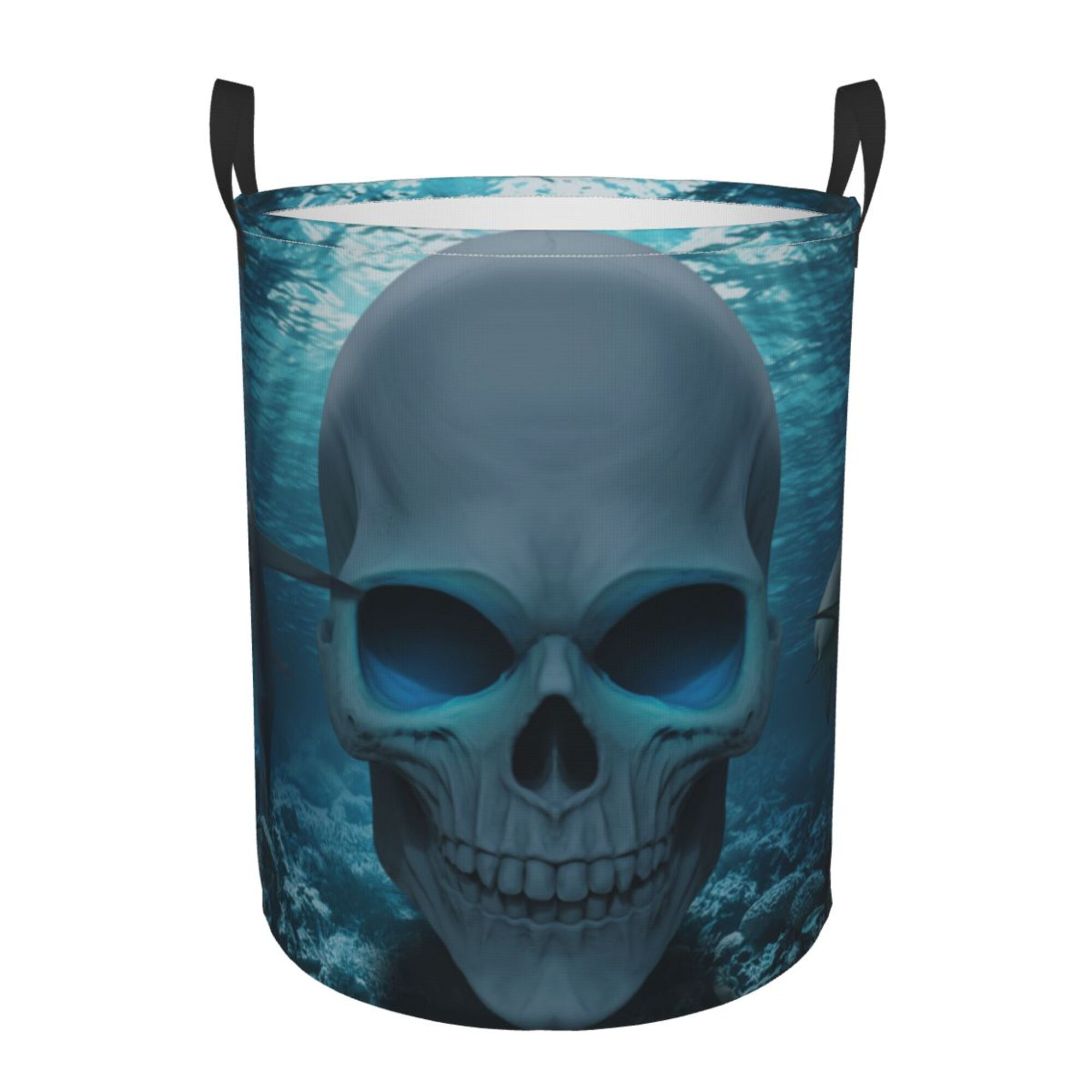 LNWH Laundry Basket, Ocean Deep Sea Skeleton Pattern Foldable Laundry ...
