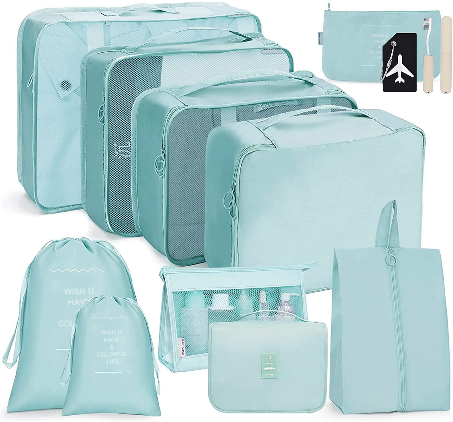 7/8/10 pcs Packing Cubes Set for Travel, Packing Organizers Bags Set ...