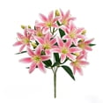 Cadancy Artificial Lily Flowers Bouquet Real Touch Silk Floral ...