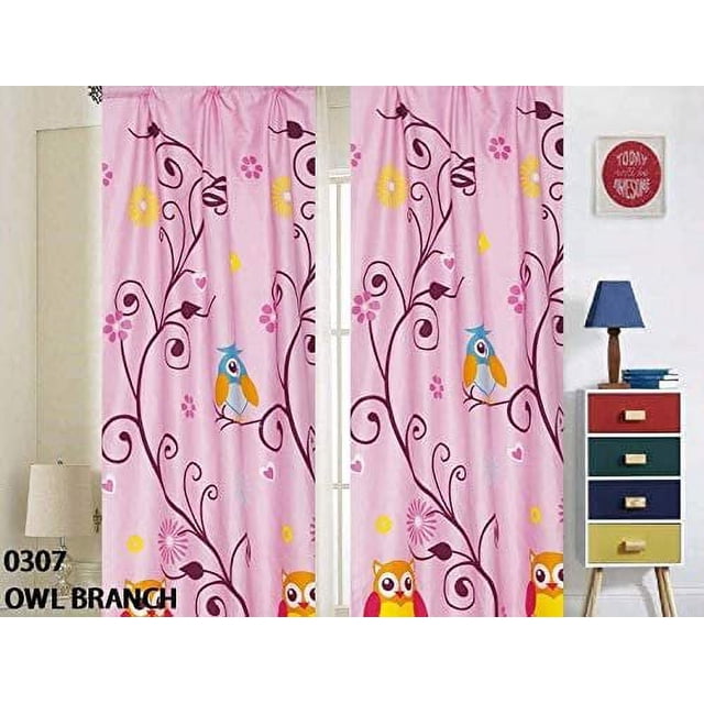 Sapphire Home Kids Girls Window Curtain Panels with tiebacks 4 Piece ...