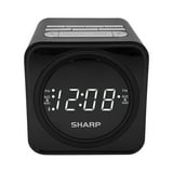 SHARP AM/FM Clock Radio, Wake to Alarm or Radio, Dual Alarms, LED Green ...