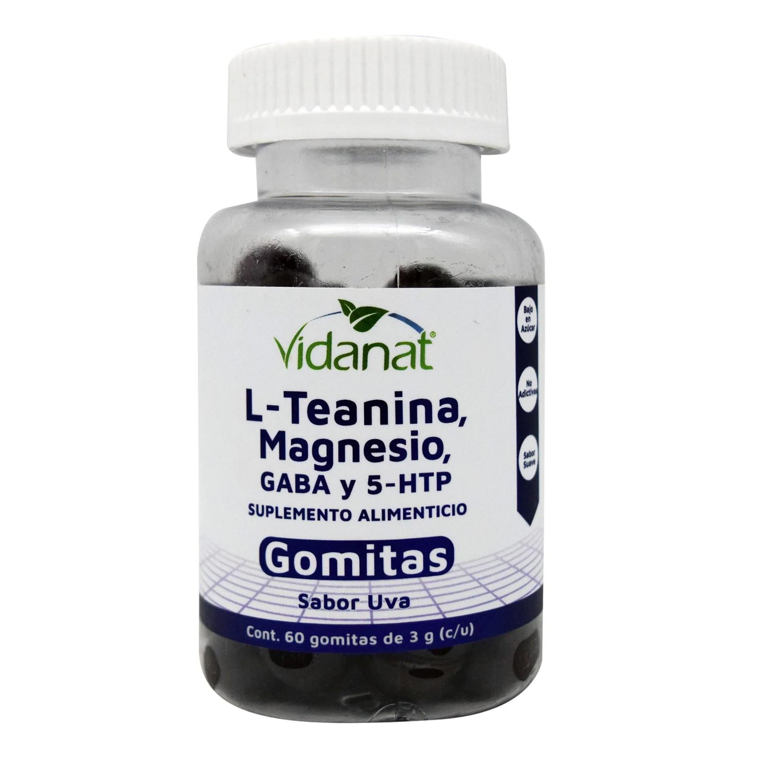 Teanina Magnesio Gaba 5-HTP 60 Gomitas Uva Vidanat Vidanat VDTTEANINAGOMITASUVA | Bodega Aurrera ...